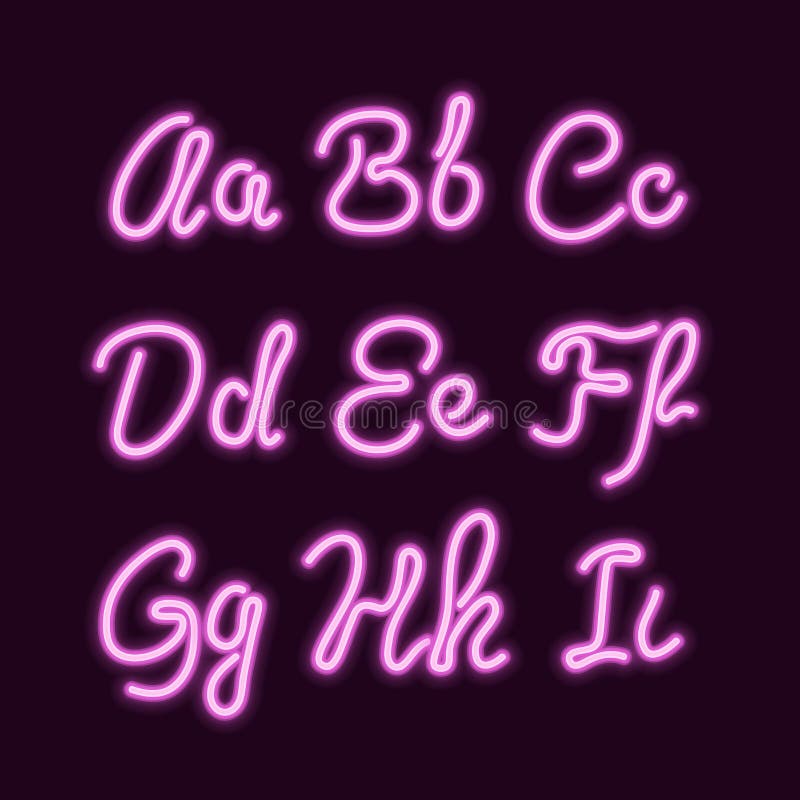 Lettere Realistiche E Trasparenti Di Tubi Al Neon Illustrazione ...