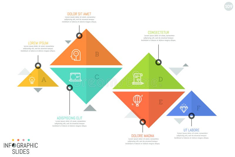 6 Lettered Triangular Elements Stock Vector - Illustration of editable ...