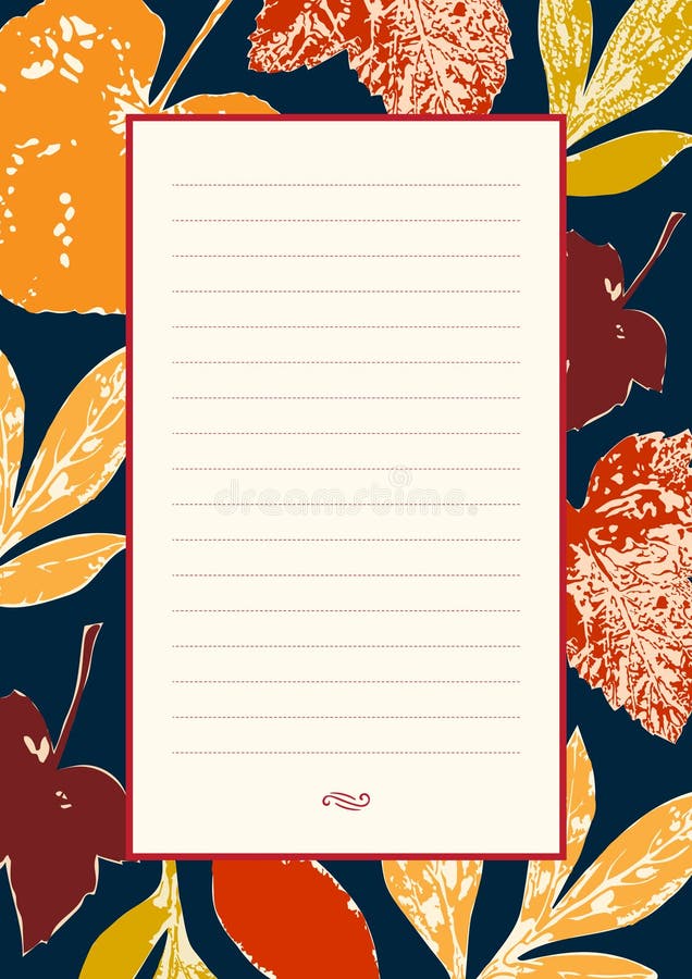 Letterhead with Autumn Leaves. Stock Vector - Illustration of natural ...