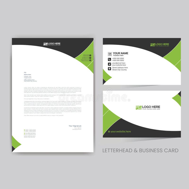 Letterhead and Business Card Design Stock Illustration - Illustration ...