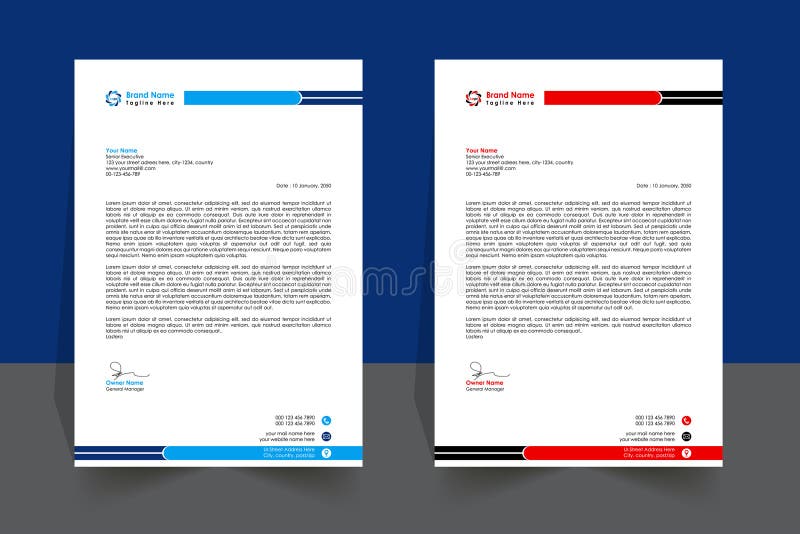 Creative Business Pad Design Modern Letterhead Template Stock Vector ...