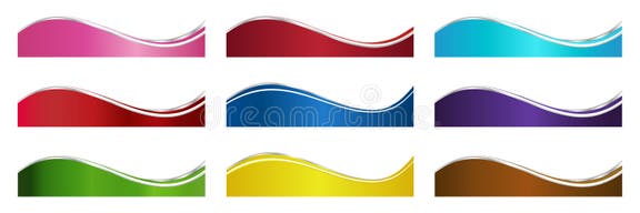 Letterhead Footer Divider Template Set with Every Color Wave Stock ...