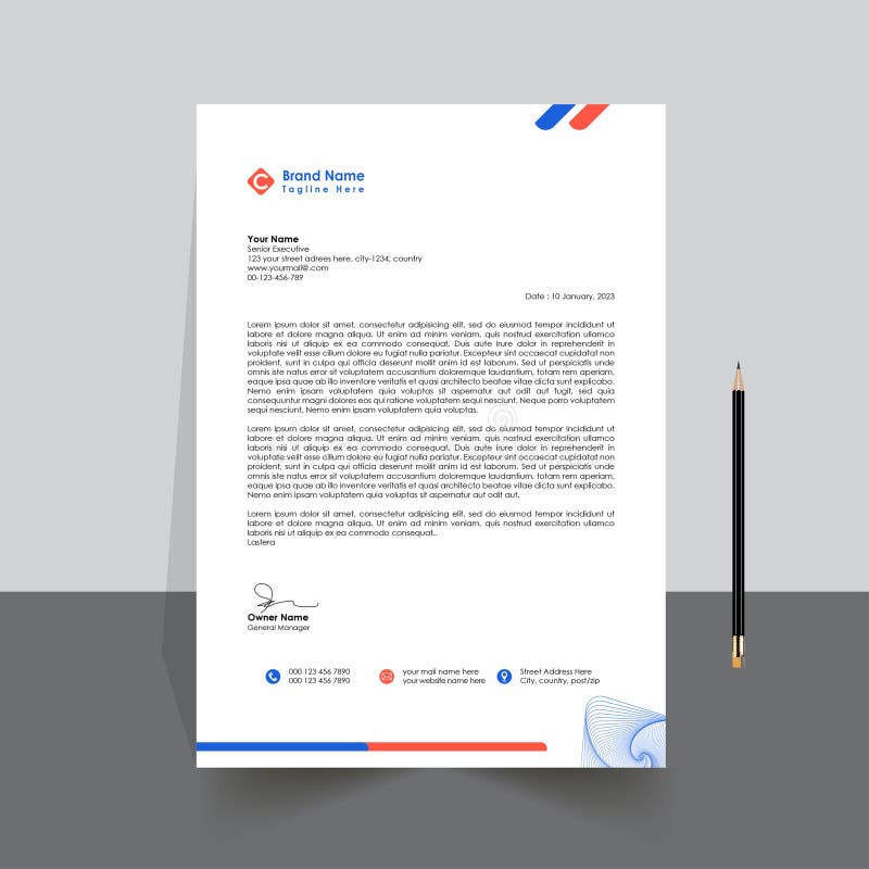 Luxurious Letterhead Pad Mocup, Modern Letterhead Design. Business Pad ...