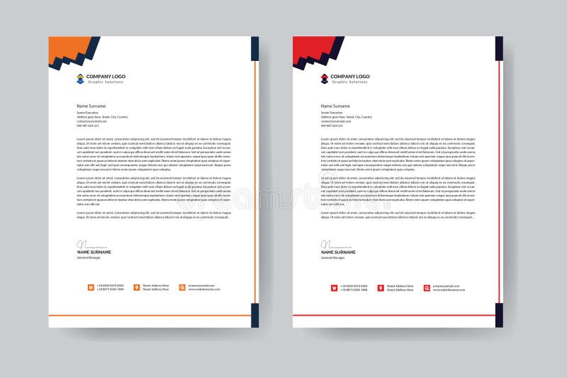 Modern Corporate Letterhead Template Stock Illustrations – 15,119 ...