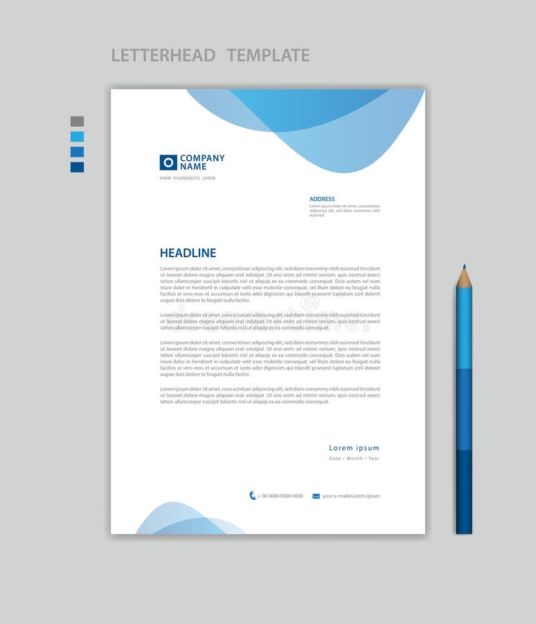 Letterhead Design Template and Mockup Minimalist Style Vector. D Stock ...