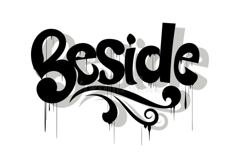 Beside Lettering Art Style Design Stock Vector - Illustration of ...