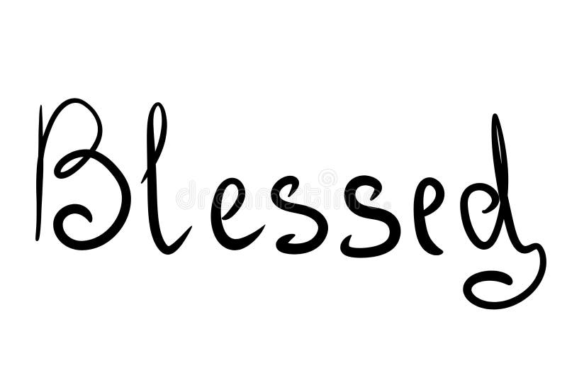 Lettering Blessed in Black Illustration Stock Illustration ...