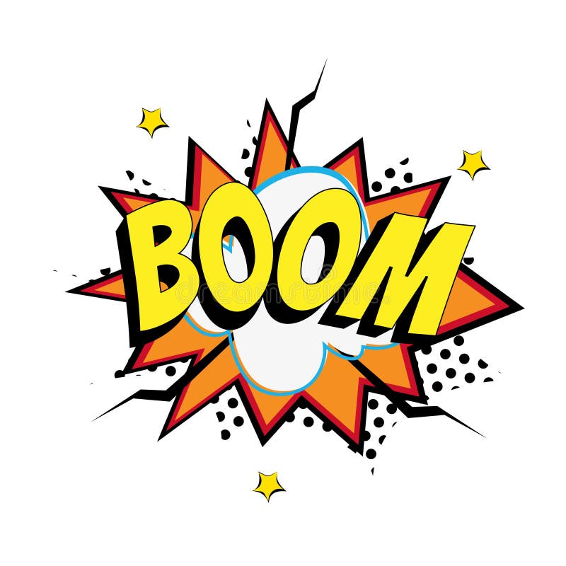 Lettering Boom, Isolated on a White Background. Boom Pop Art Explosion ...