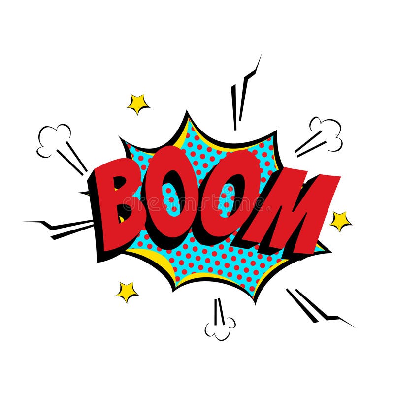 Lettering Boom, Isolated on a White Background. Boom Pop Art Explosion ...