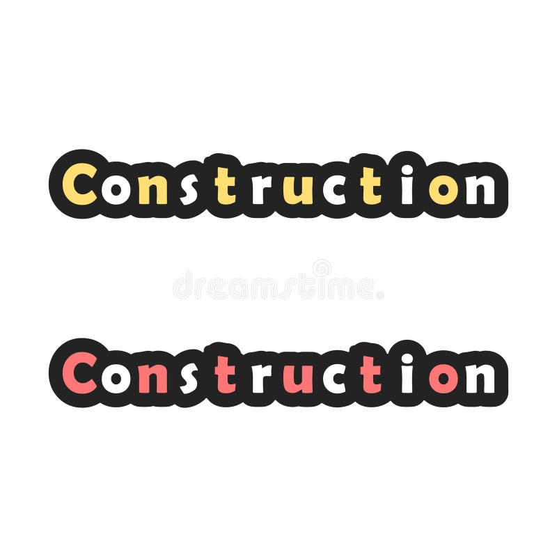 Lettering Construction Vector Icon. Stylish Logo Construction ...