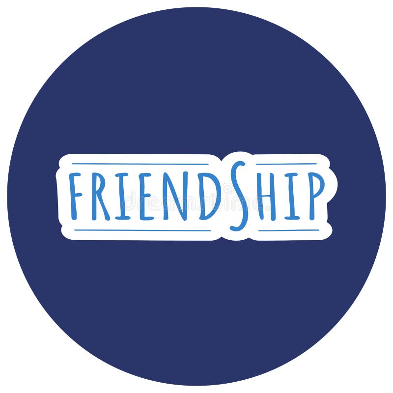 Lettering Doodle Friendship - Blue Sign Stock Illustration ...