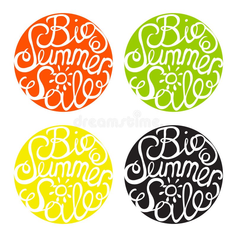 Lettering Element in Four Colors Stock Vector - Illustration of sale ...