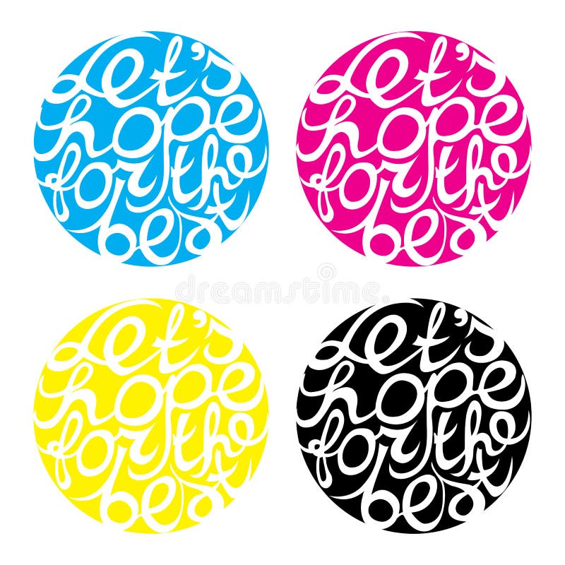 Lettering Element in Four Colors Stock Vector - Illustration of ...