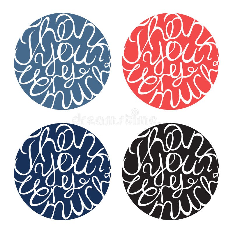 Lettering Element in Four Colors Stock Vector - Illustration of retro ...