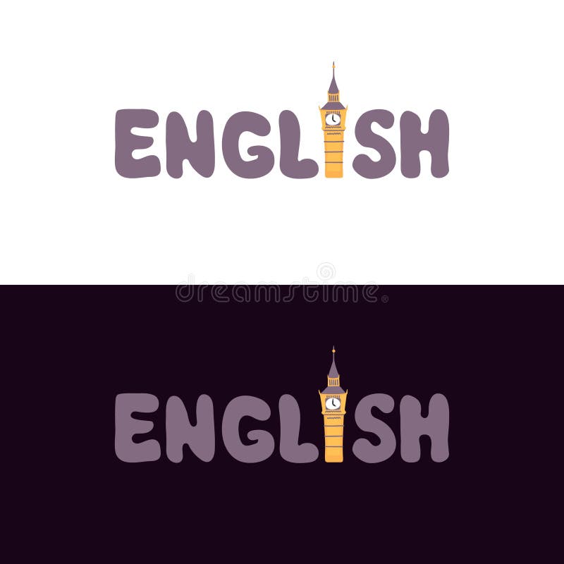 Brush lettering English stock vector. Illustration of card - 150355677