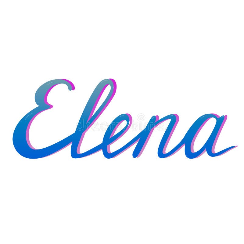 Lettering of the Female Name Elena Stock Illustration - Illustration of ...