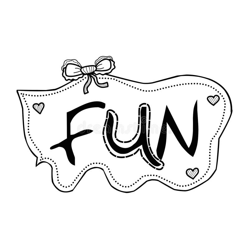 Lettering Fun with Treasures in Doodle Style Stock Vector ...