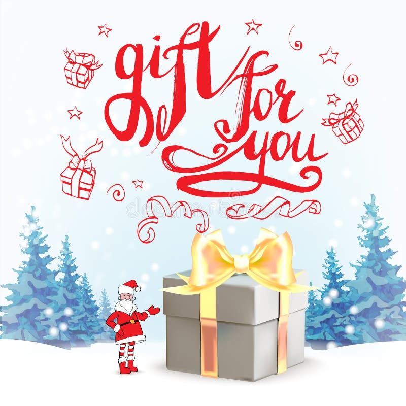 Lettering, a Gift for You. Vectors Stock Vector - Illustration of silk ...