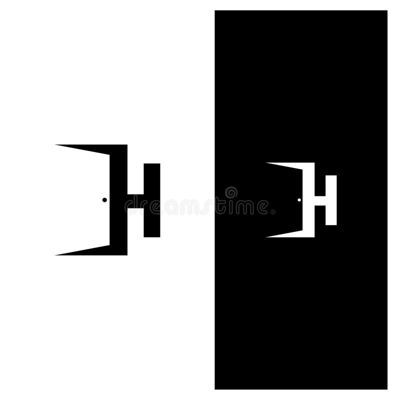Lettering H open door logo stock vector. Illustration of letter - 234092583