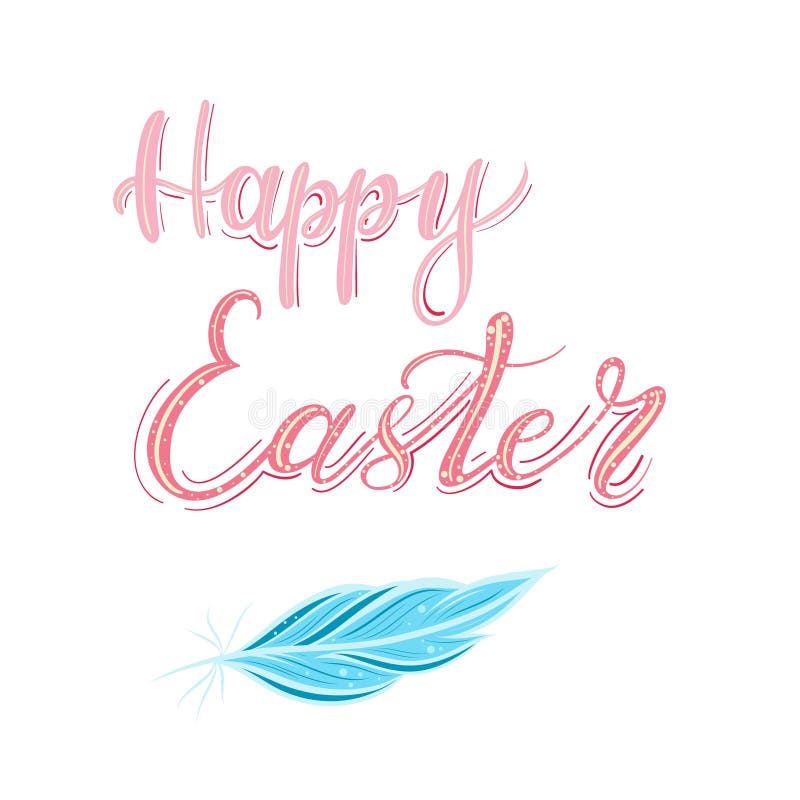 Lettering happy easter stock vector. Illustration of drawn - 142483651