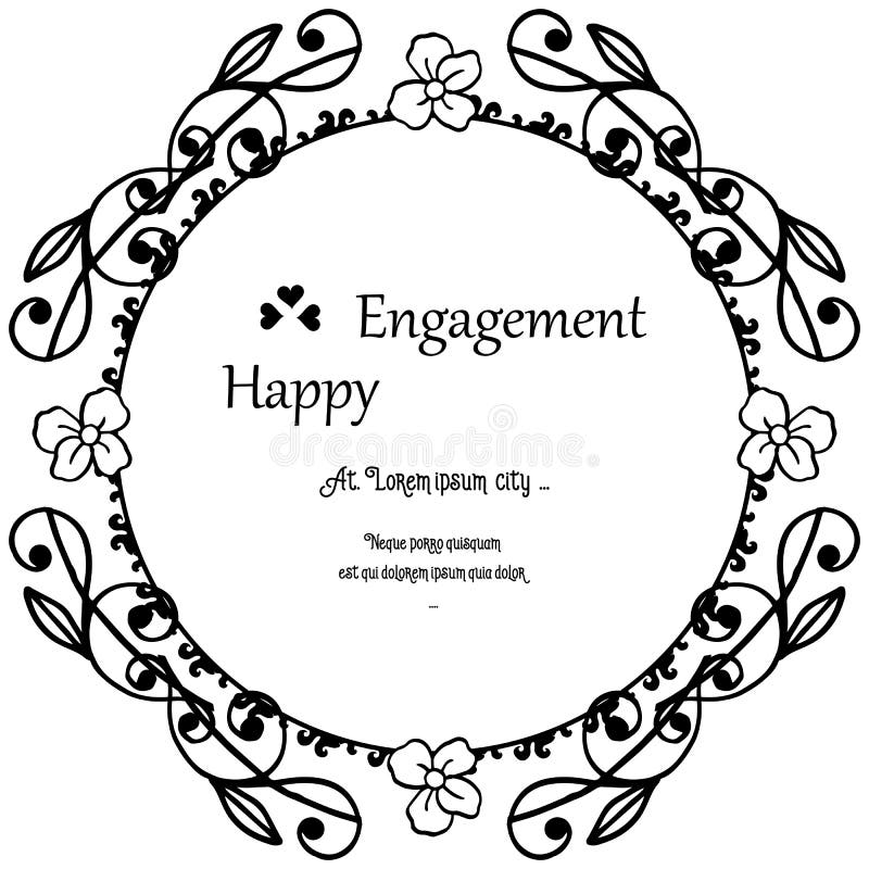 Lettering Happy Engagement, Decoration of Invitation Card. Vector Stock ...