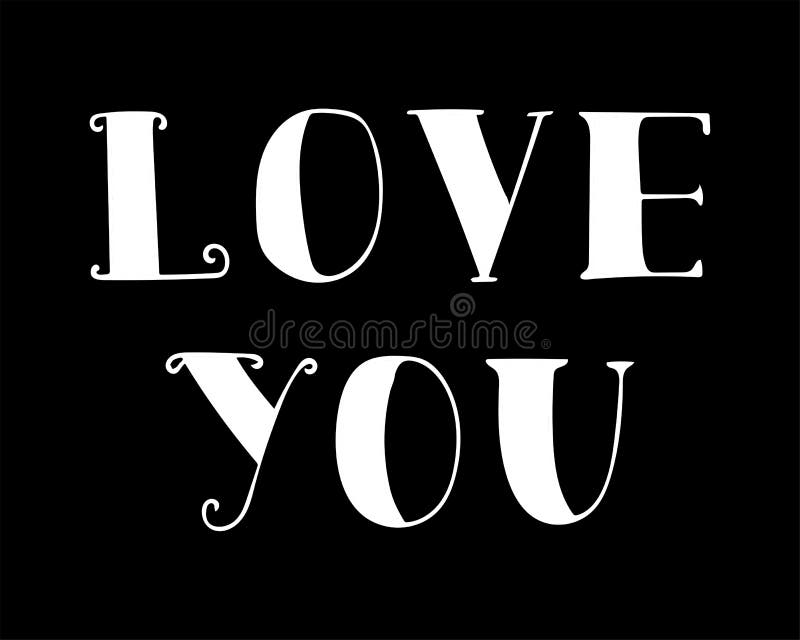 Handwritten Phrase Love You For Happy Valentine S Day Vector