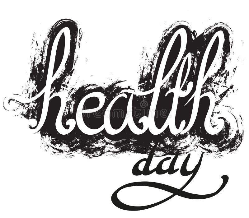 Lettering health day. stock vector. Illustration of greeting - 112450950