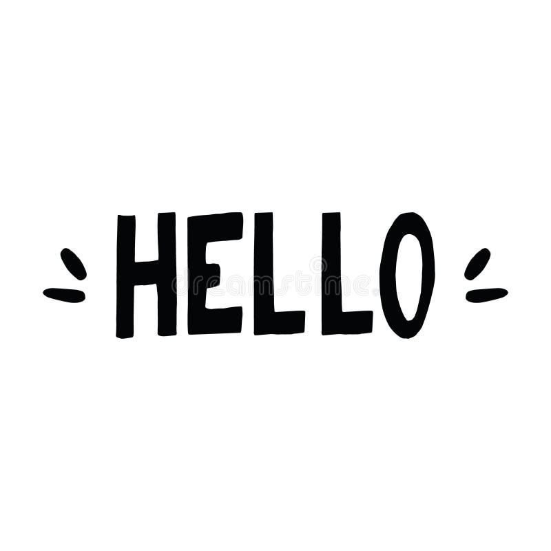 Lettering Hello Hand Drawn. Phrase Element for Design Sticker, Poster ...