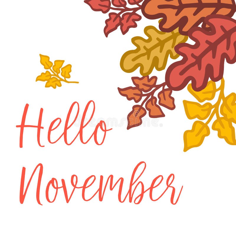 Lettering Hello November on White Backdrop, with Wallpaper of Colorful ...