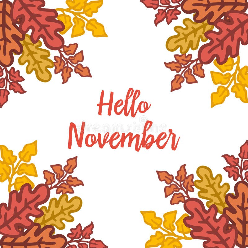 Lettering Hello November on White Backdrop, with Wallpaper of Colorful ...