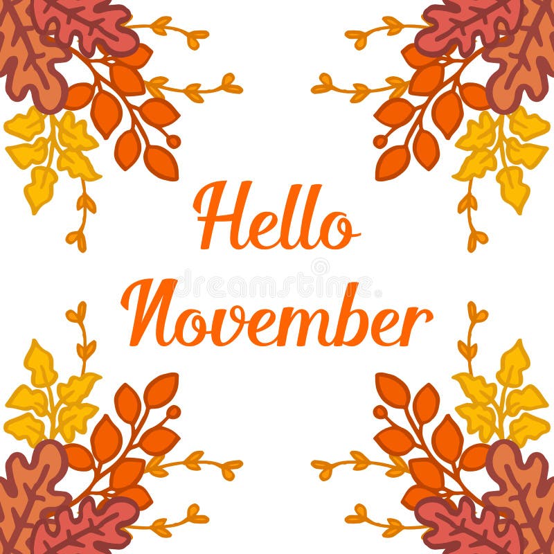 Lettering Hello November on White Backdrop, with Wallpaper of Colorful ...
