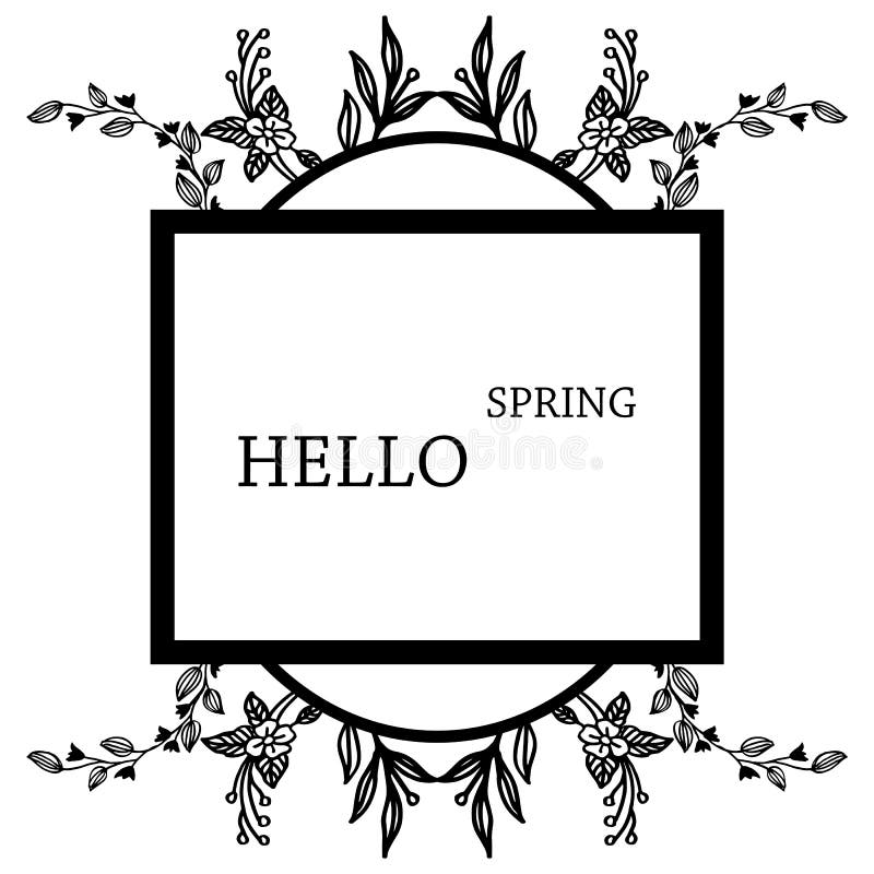 Wallpaper Unique Leaf Floral Frame, for Lettering of Hello Spring ...