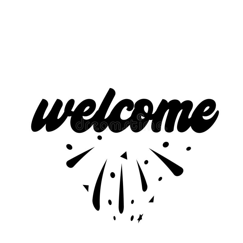 Lettering Hello Welcome Wrote by Brush. Hello Welcome Calligraphy Stock ...
