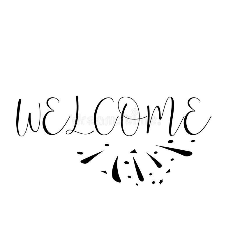 Lettering Hello Welcome Wrote by Brush. Hello Welcome Calligraphy Stock ...