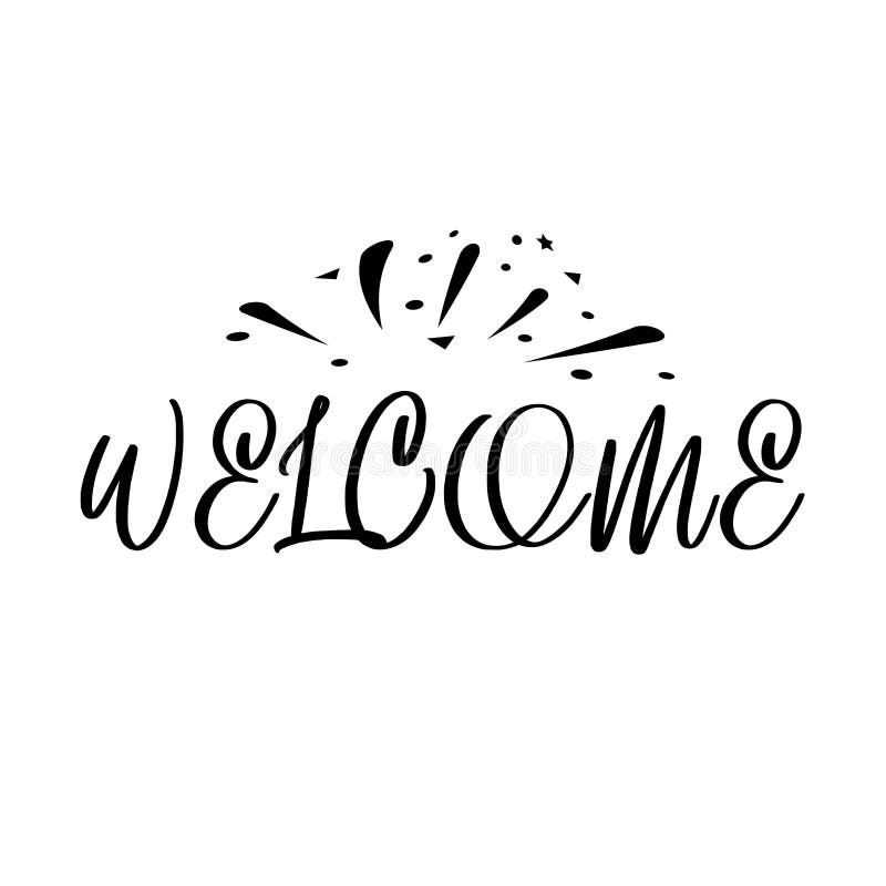 Lettering Hello Welcome Wrote by Brush. Hello Welcome Calligraphy Stock ...