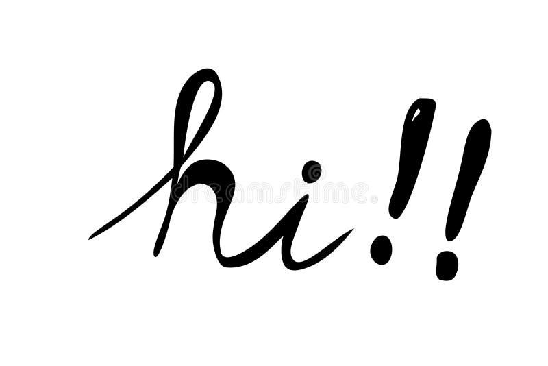 Simple Vector Hand Draw Sketch, Black Lettering, Hi Stock Vector ...