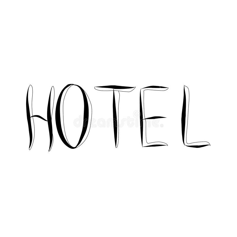 Lettering Hotel Isolated on Background in Doodle Style Stock Vector ...