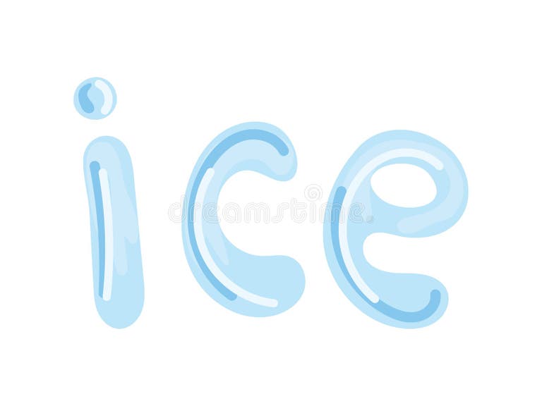 Lettering ICE. Vector Illustration of Ice Letters, in Flat Style. Stock ...