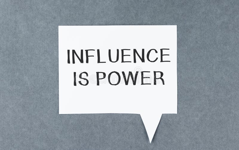 Lettering Influence is Power, in a Frame Stock Photo - Image of partner ...