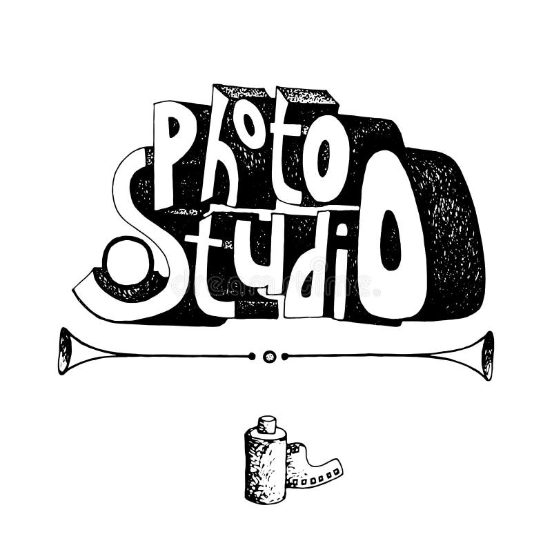 Lettering Inscription Photo Studio Hand Drawn Stock Illustration ...