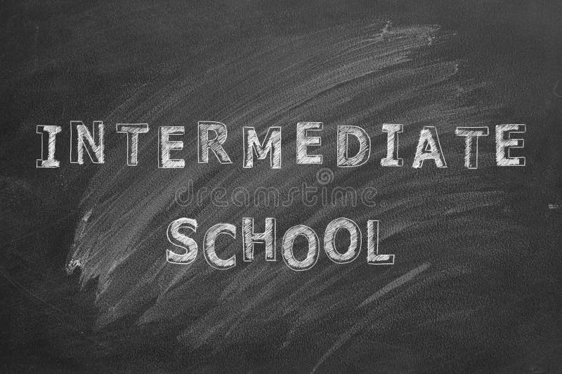 Intermediate School. Text on Blackboard Stock Illustration ...