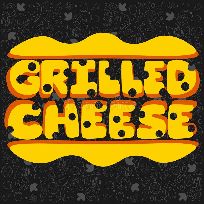 Grilled Cheese on the Background with Melted Cheese between Pieces of ...