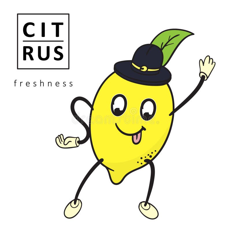 Lettering Logo - Citrus Freshness with Funny Cute Lemon Stock Vector ...