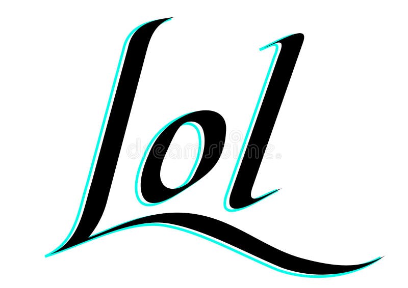 Lettering `Lol` in Black and Blue Stock Vector - Illustration of ...