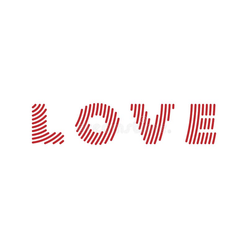 Lettering LOVE. Love Word in Line Style Stock Illustration ...