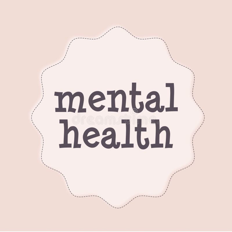 Lettering Mental Health. Illustration Stock Vector - Illustration of ...
