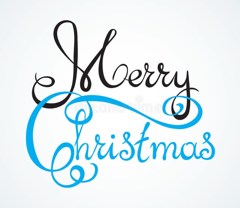 Lettering Merry Christmas. Vector Drawing Stock Vector - Illustration ...