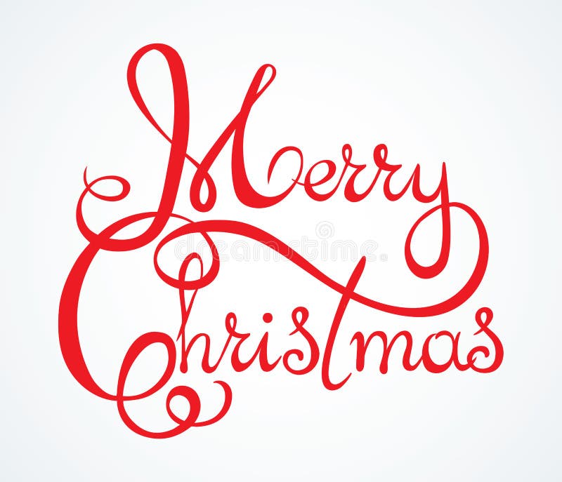 Lettering Merry Christmas. Vector Drawing Stock Vector - Illustration ...