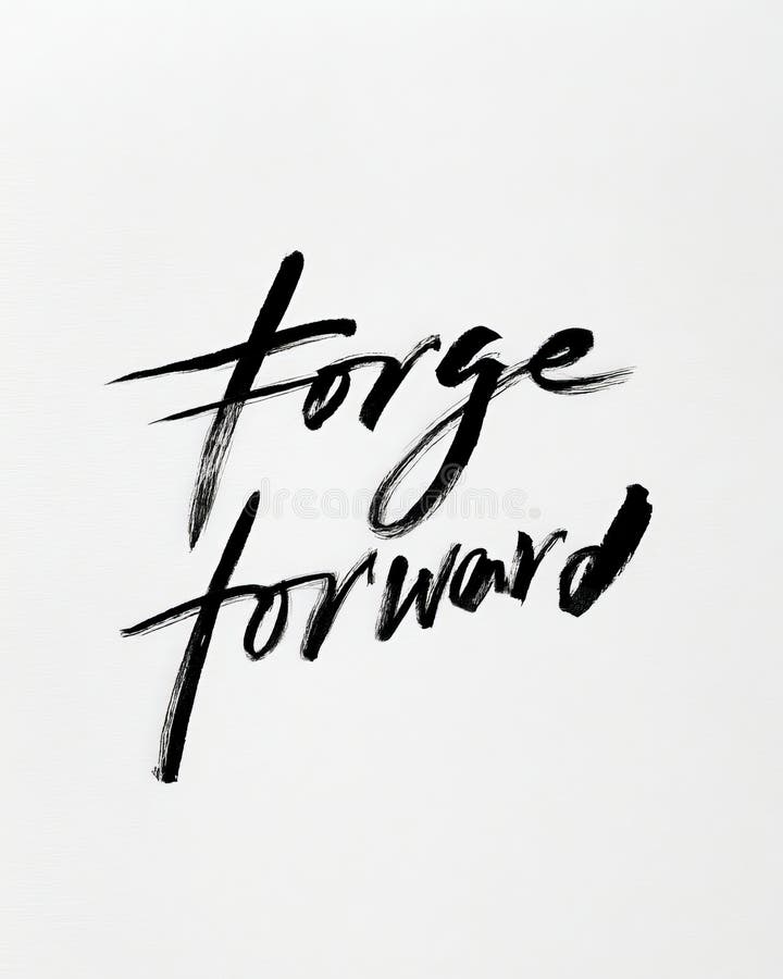 Lettering Modern Calligraphy Forge Forward in Elegant Script Stock ...