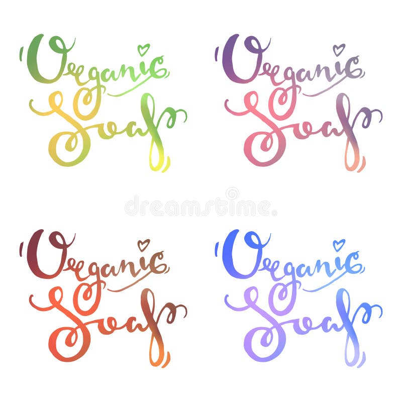 Lettering organic soap stock vector. Illustration of decorative - 111661603